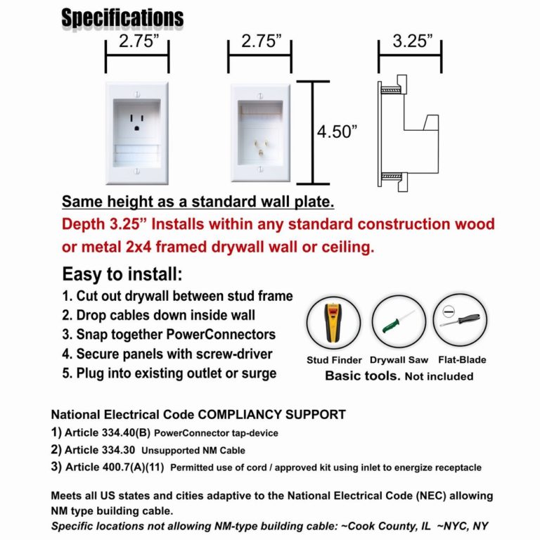 Hide TV Wires Kit ~ Model ONE-CK ~ PowerBridge ~ In Wall Cable ...